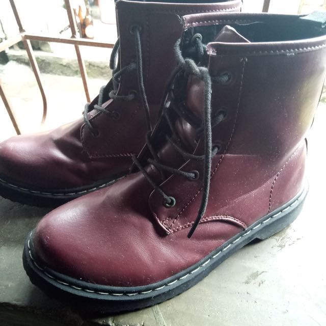 Cherry Red Boots, Women's Fashion, Footwear, Boots on Carousell