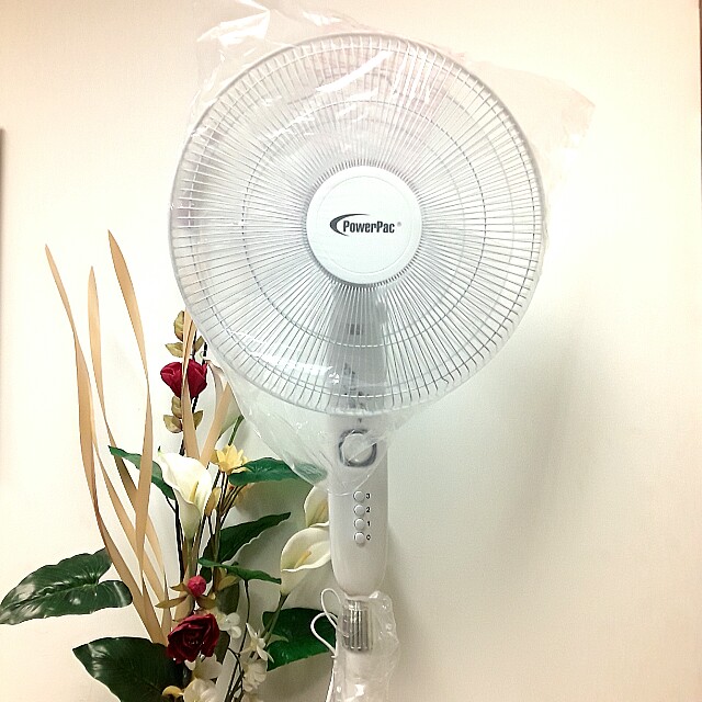 PowerPac 16" Stand Fan with Oscillation & Timer, TV & Home Appliances ...