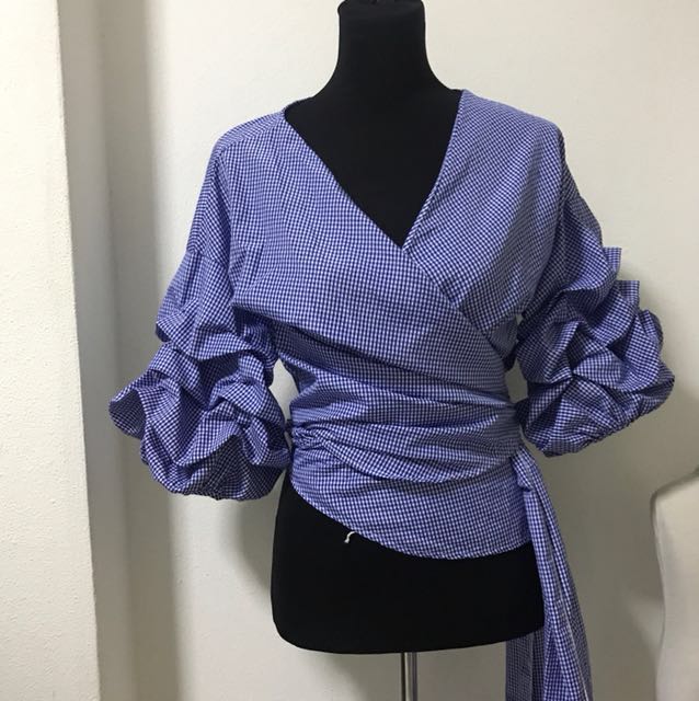 Wrap Top, Women's Fashion, Tops, Sleeveless on Carousell