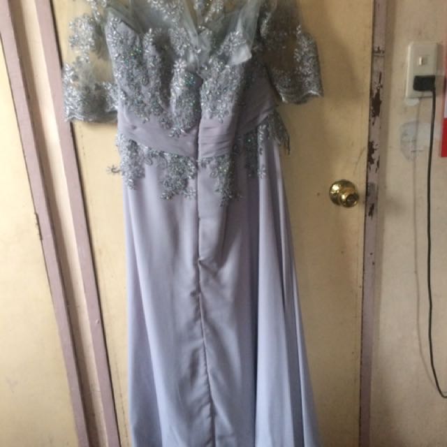 Ash Grey Gown, Women's Fashion, Dresses & Sets, Evening dresses & gowns ...