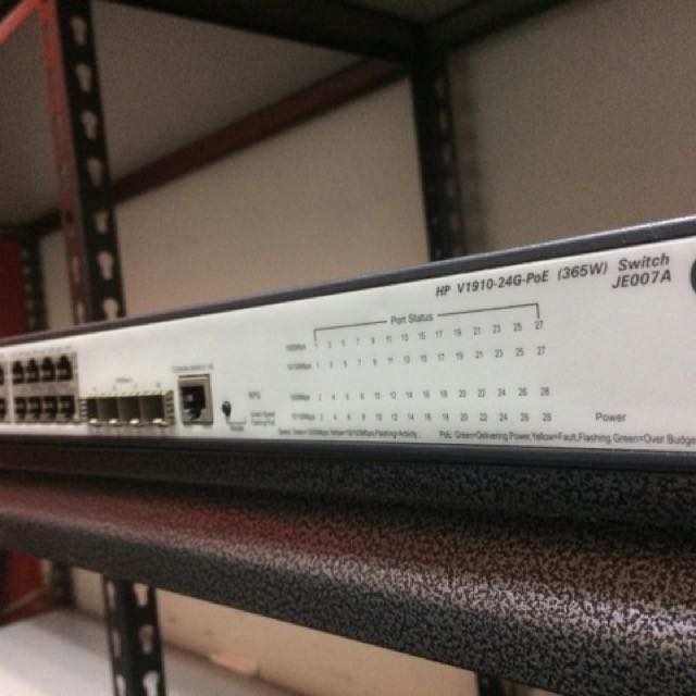 HP 24 Port PoE Rack Mount Switch, Computers & Tech, Parts & Accessories ...