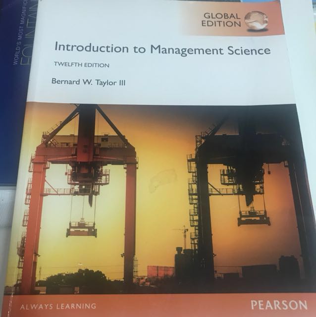 Introduction to Management Science (DA Book) ; latest edition, Hobbies ...