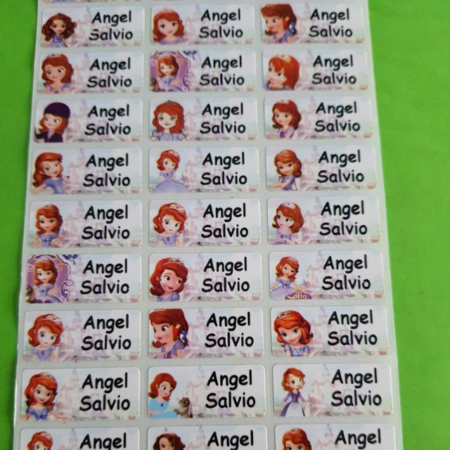 Princess Sofia waterproof name sticker, Hobbies & Toys, Stationery ...