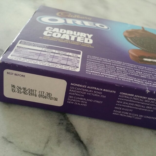 CADBURY OREO Chocolate Coated 204g, Food & Drinks, Packaged & Instant ...