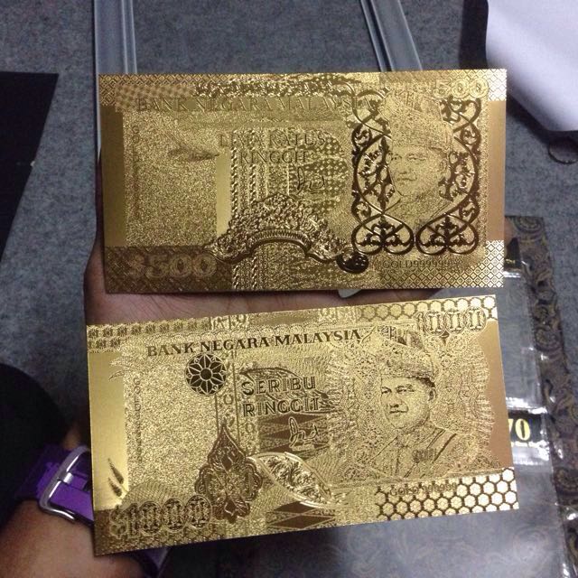Duit lama gold note replica rm500 & rm1000 with frame, Hobbies & Toys ...