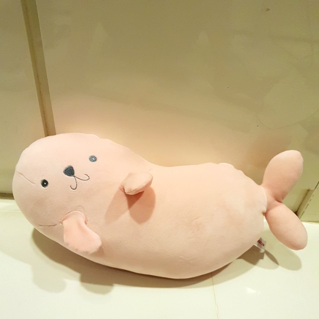 Miniso Pink Seal Plush Toy, Hobbies & Toys, Toys & Games on Carousell