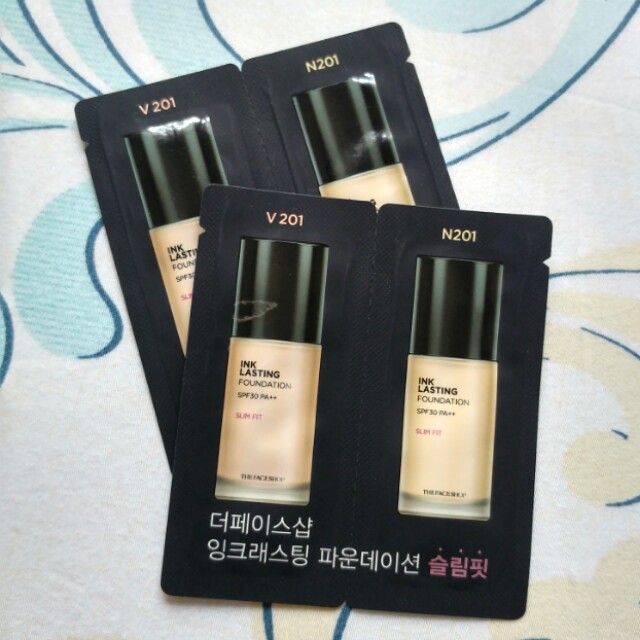 The Face Shop Ink Lasting Foundation Sachets, Health & Beauty, Makeup ...