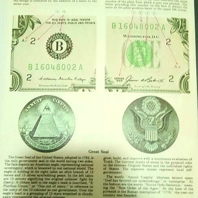US Uncut Currency 1 Dollar X 4 in 1 Banknotes Money Duit Lama USA tanpa ...