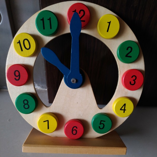Wooden Learning Clock, Babies & Kids, Baby Nursery & Kids Furniture ...