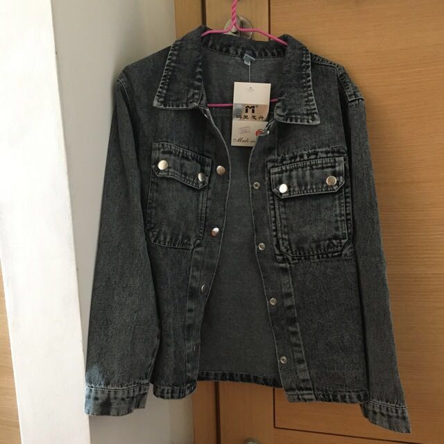 Grey denim jacket, Women's Fashion, Coats, Jackets and Outerwear on ...