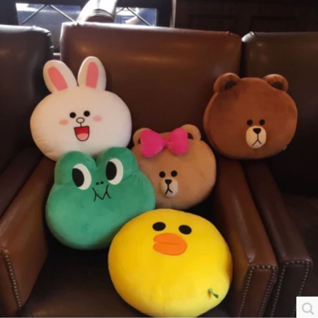 LINE FRIENDS Brown Cony Sally Pillow Cushion Plush, Hobbies & Toys ...