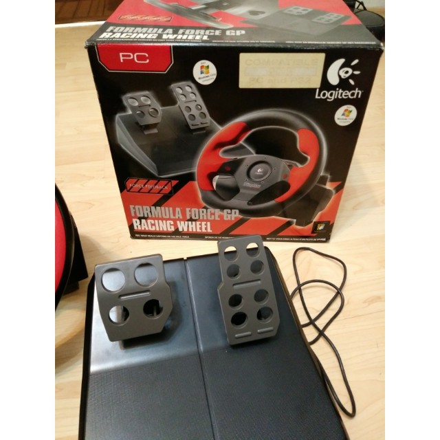 LOGITECH RACING WHEEL + PEDALS + 2 FREE PS2 RACING GAMES FOR $68 ...