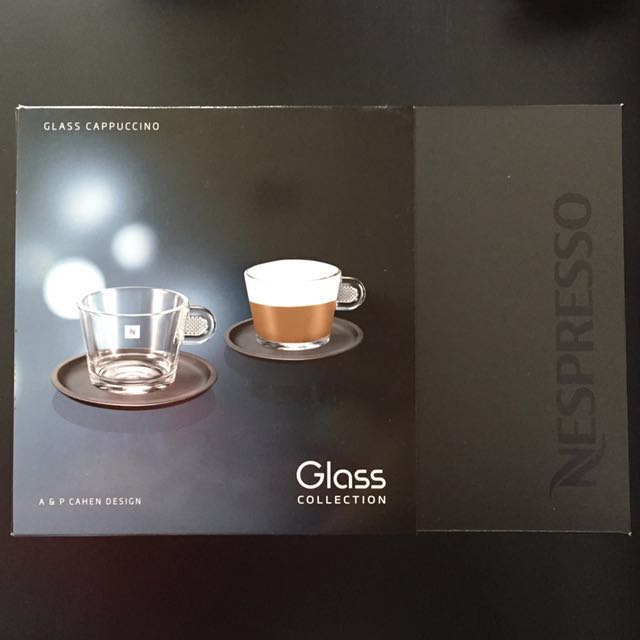 Nespresso Glass Cappuccino Cups with saucers, TV & Home Appliances, Kitchen Appliances, Coffee ...