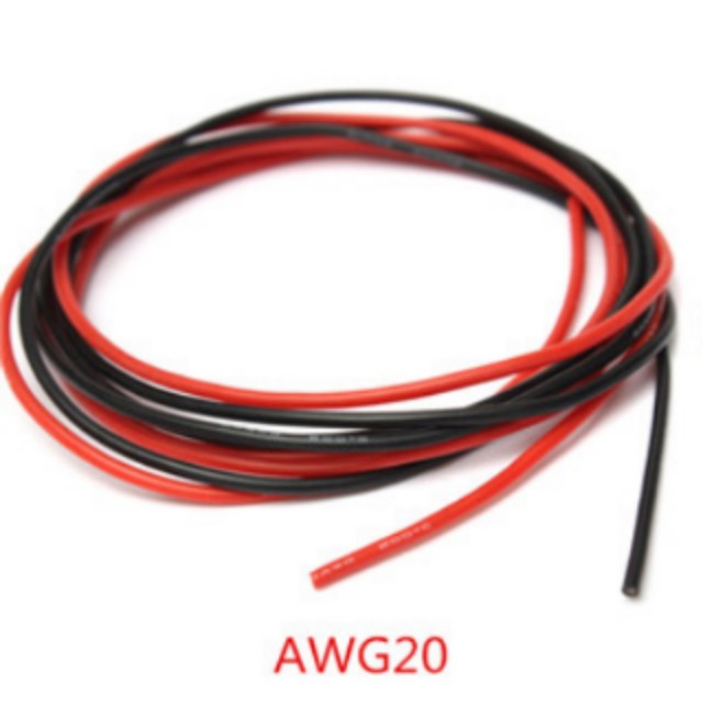 1M High Quality Soft Silicone Flexible Wire Cable 20 AWG (0.5 Meter Red ...