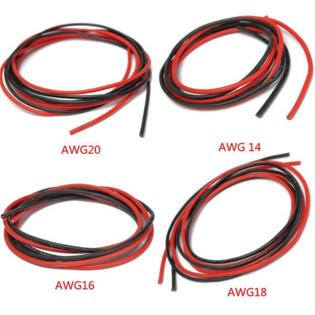 1M High Quality Soft Silicone Flexible Wire Cable 20 AWG (0.5 Meter Red ...
