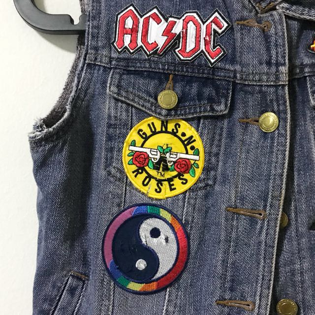 Denim Vest - Guns n Roses / Rocker, Women's Fashion, Tops, Other Tops ...