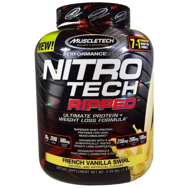 MuscleTech - Nitro Tech Ripped (4 LBS) - VANILLA, Sports Equipment ...
