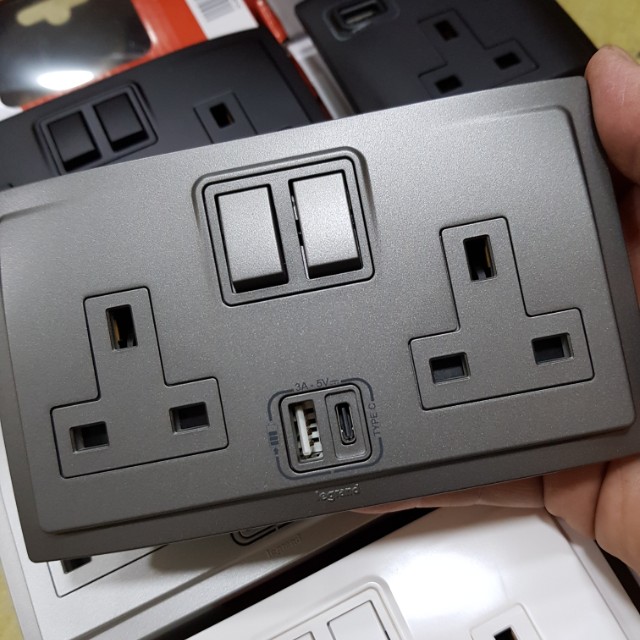 [Power point + USB] 13A power point plug with usb chargee, Furniture ...