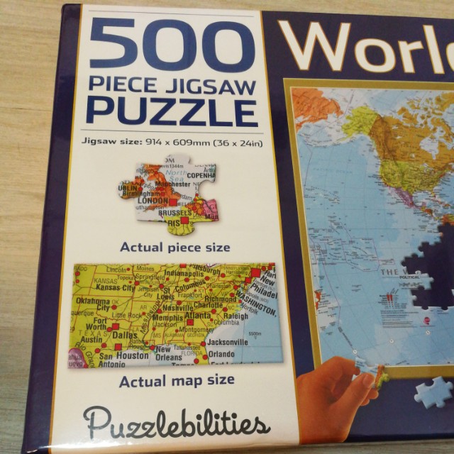 500 Piece Word Map Jigsaw Puzzle, Hobbies & Toys, Toys & Games on Carousell