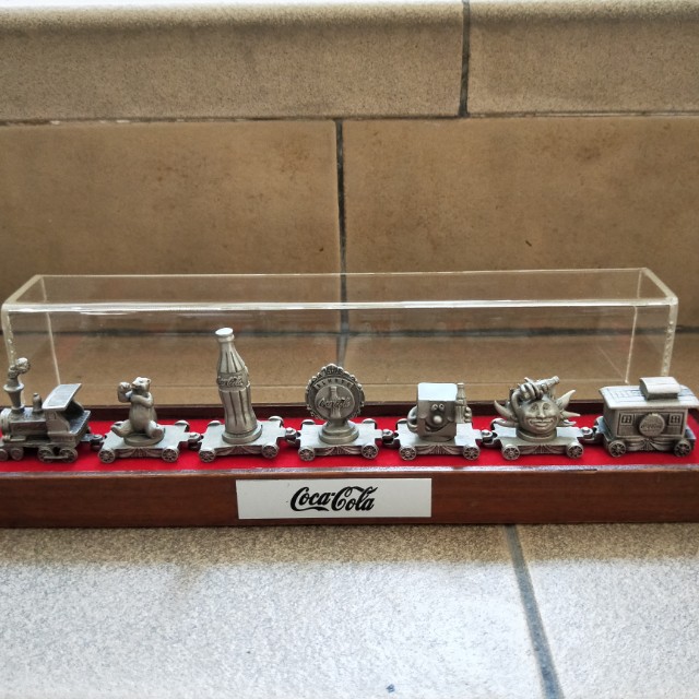 Rare Vintage collector's Coca-Cola Pewter locomotive 7-piece train set ...