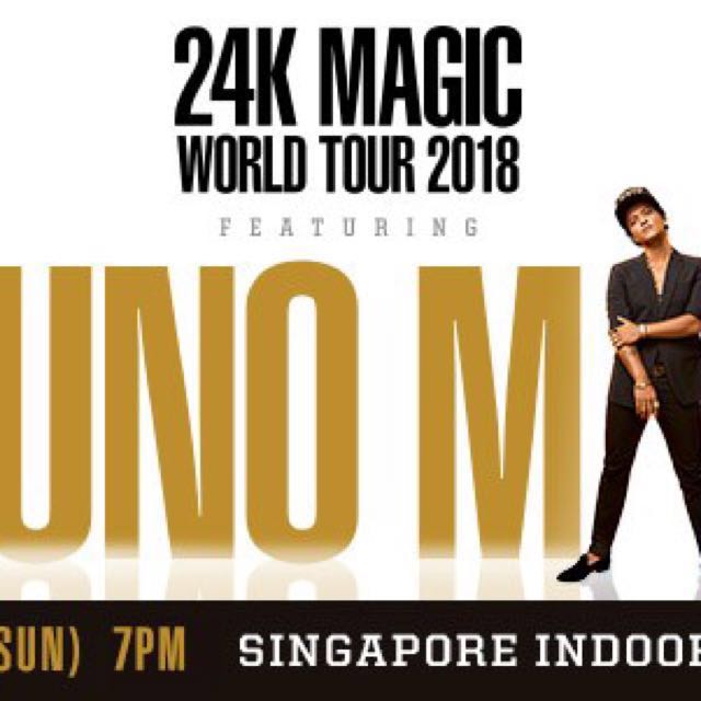 Bruno Mars Singapore 6 May 2018, Hobbies & Toys, Memorabilia ...