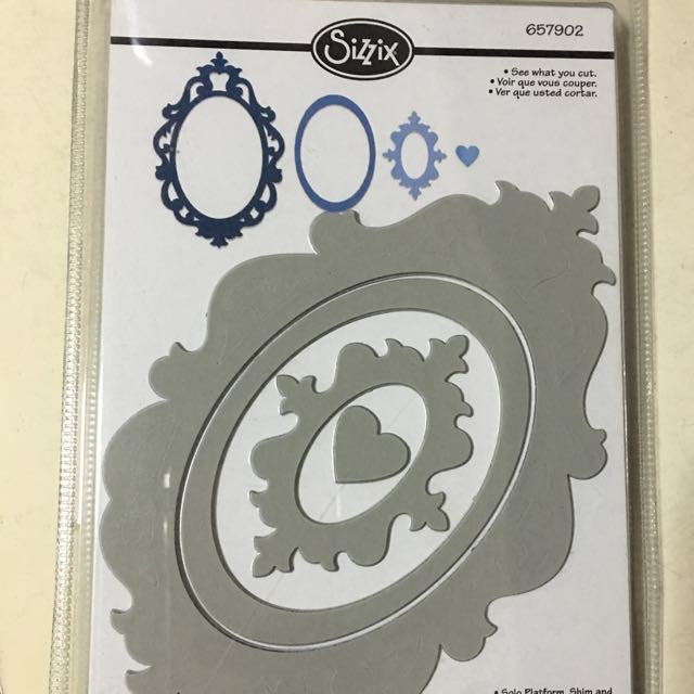 Sizzix Framelits Die Set 4PK - Frame, Fancy Oval, Hobbies & Toys ...