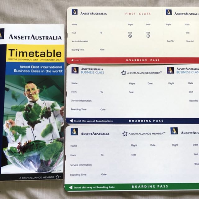 Ansett Australia Timetable & Boarding Passes, Everything Else on Carousell