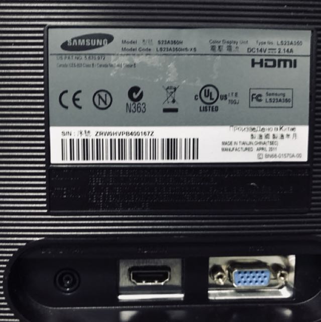 Samsung S23A350H LED Full HD Monitor, Computers & Tech, Parts ...