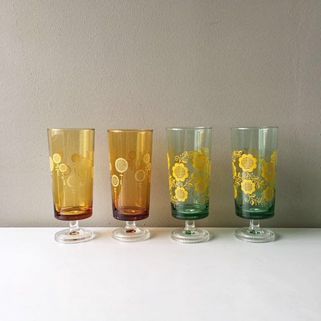 Stem Parfait Footed Glasses Aderia Color Japan, Furniture & Home Living, Kitchenware & Tableware ...