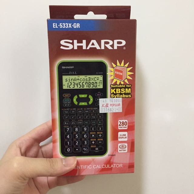 SHARP EL-533X-GR SCIENTIFIC CALCULATOR, Computers & Tech, Office ...