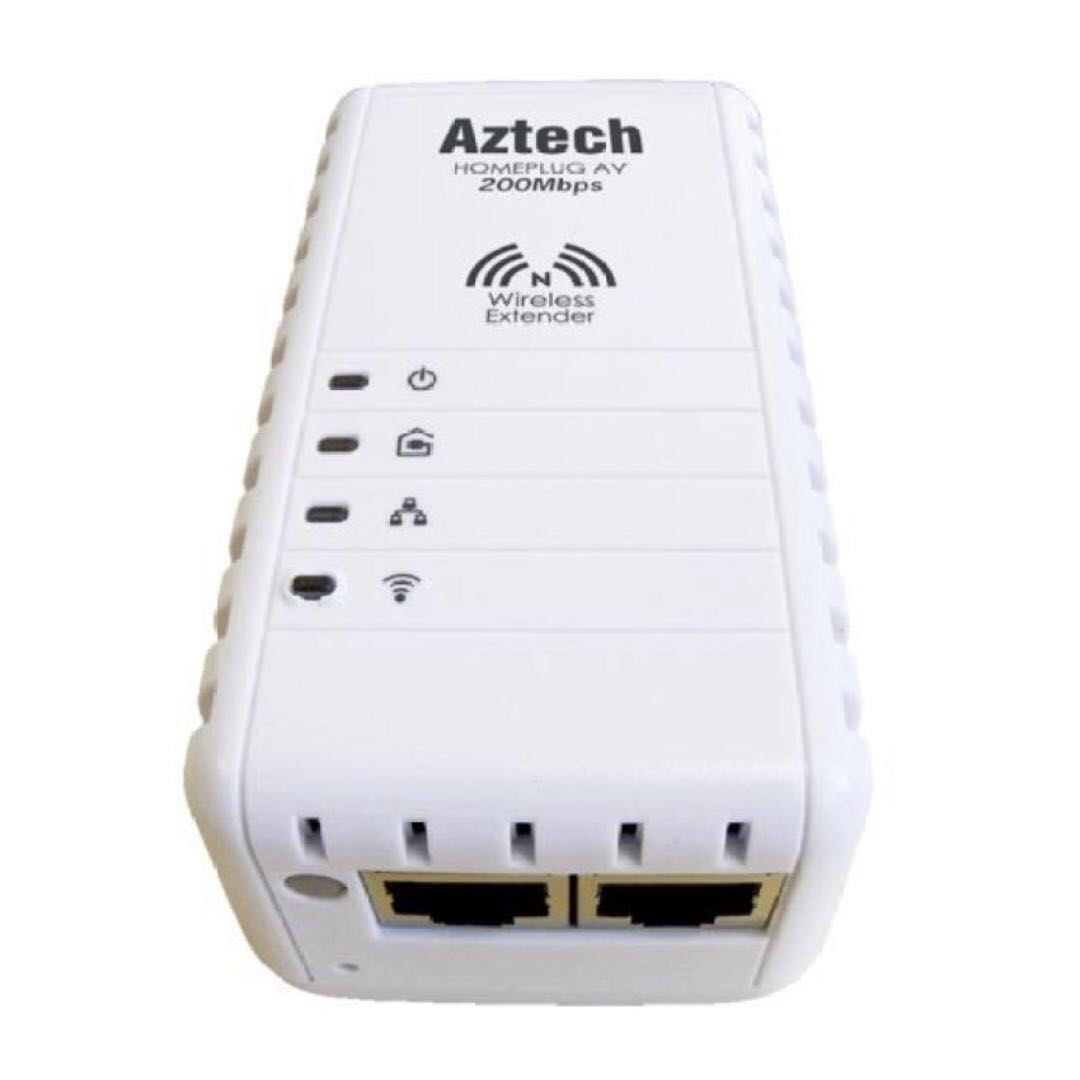 Aztech Homeplug AV 200Mbps Ethernet Adapter (Pass Through) and Wireless ...