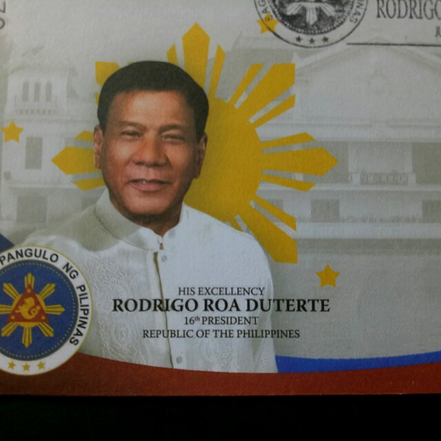 Commemorative Cover Stamp,Pres. Duterte 16th President of the Republic ...
