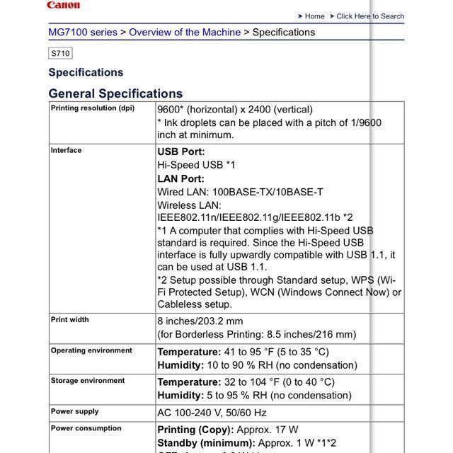 Canon Pixma MG7100 Table Wireless Printer Inkjet, Computers & Tech ...