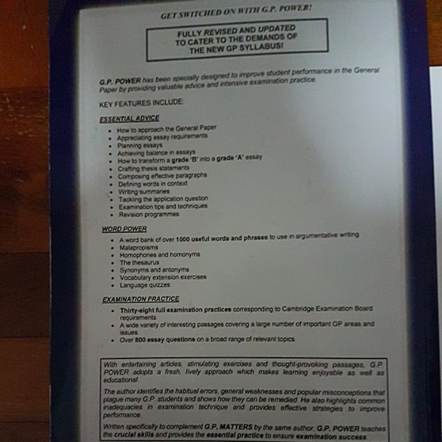 GP Power (+answer key) for 'A' level, Hobbies & Toys, Books & Magazines ...