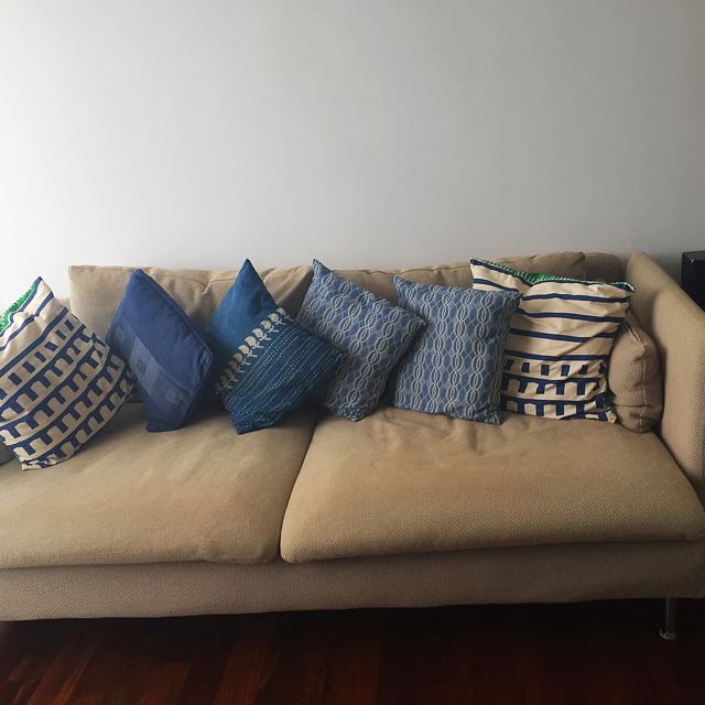 IKEA soderhamn 3 seater beige sofa, Furniture & Home Living, Furniture ...