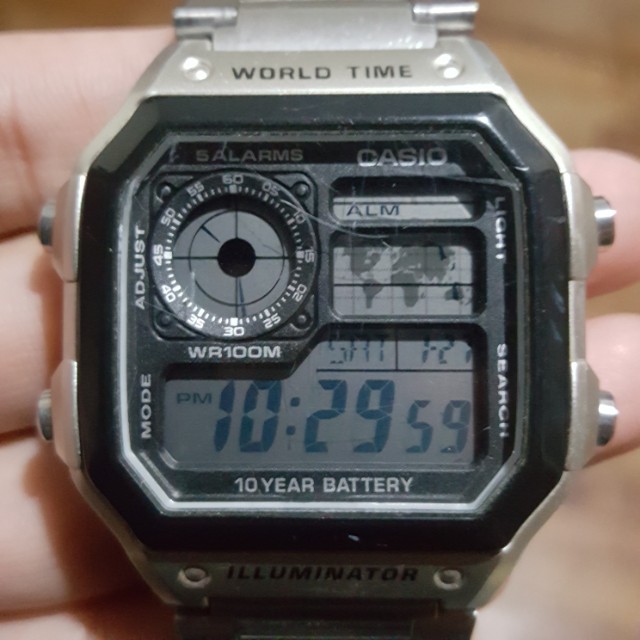 Casion Silver Digital Watch AE-1200WHD-1AVDF, Men's Fashion, Watches ...