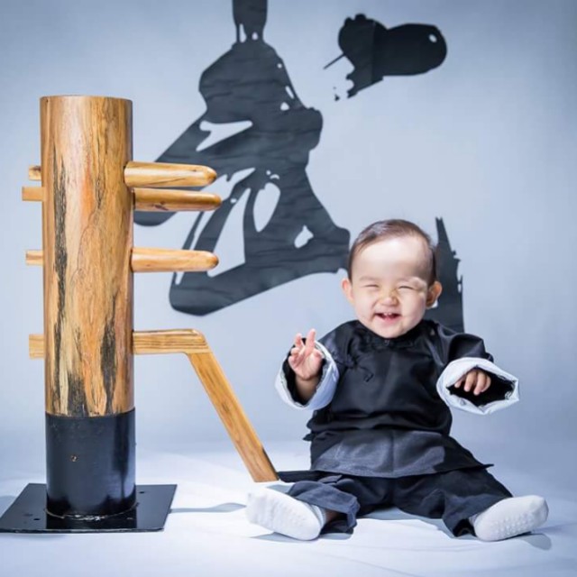 Wing chun mini wooden dummy for baby photography, Babies & Kids, Baby ...