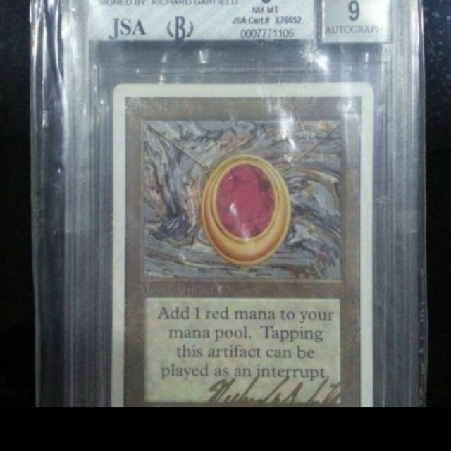 MTG Unlimited Mox Ruby, Signed Richard Garfield, Hobbies & Toys, Toys ...