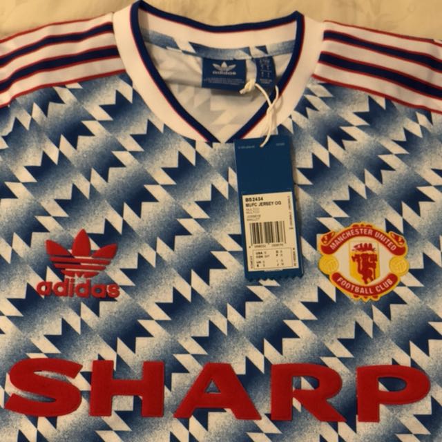 RARE MANCHESTER UNITED 1992 ADIDAS FOOTBALL SHIRT JERSEY NEW SMALL BNWT ...