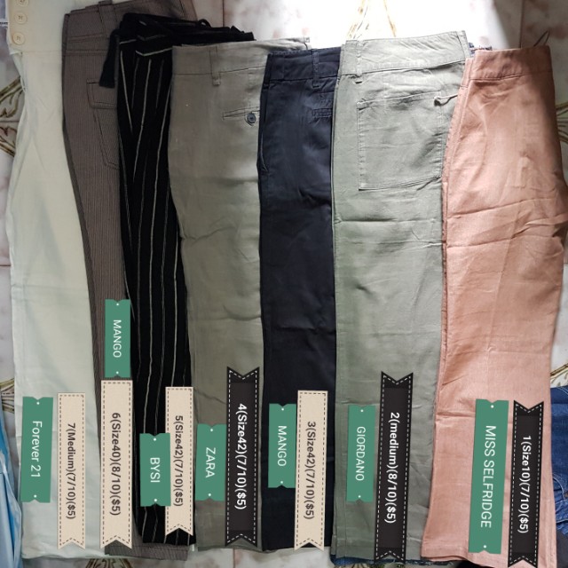 11 pants at $5 each. Click on the pic to see the brand, size and ...