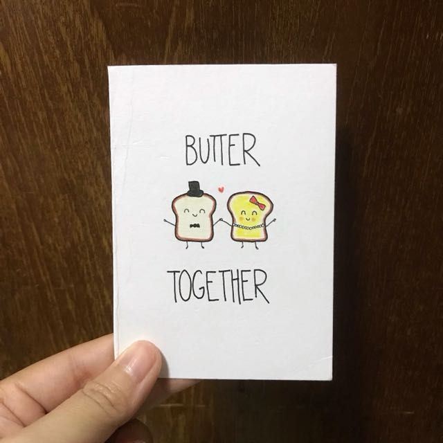 "Butter together" pun card for Valentine's, Hobbies & Toys, Stationery ...