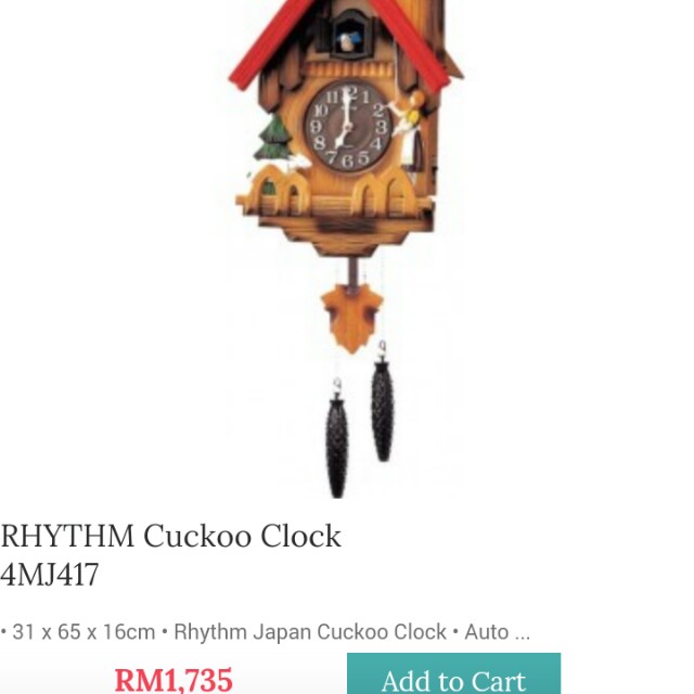 Citizen Rhythm Cuckoo Clock, Hobbies & Toys, Memorabilia & Collectibles ...