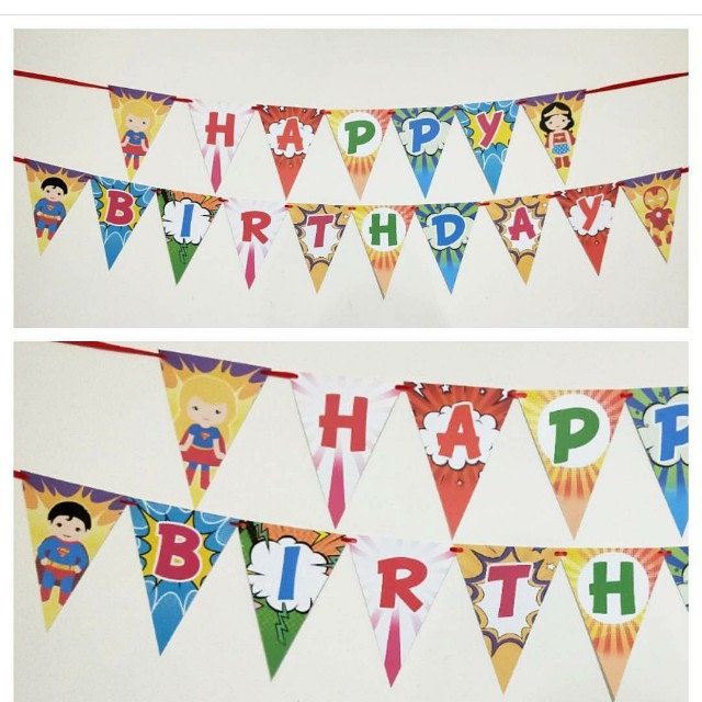 Customize, Personalize Superhero Theme Bunting, Banner, Babies & Kids ...