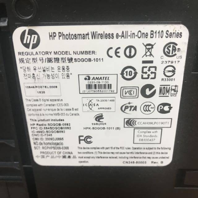 HP B110 Wireless Printer/Scanner, Computers & Tech, Printers, Scanners ...