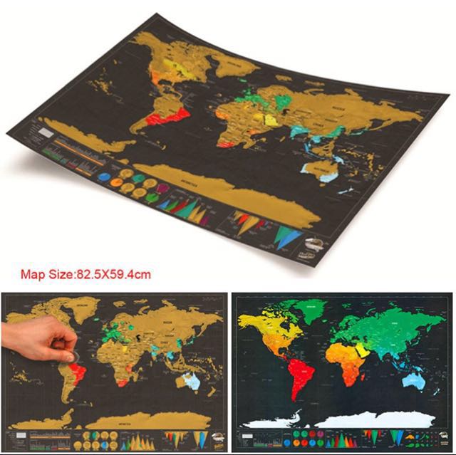 Scratch Map, Hobbies & Toys, Stationery & Craft, Craft Supplies & Tools ...