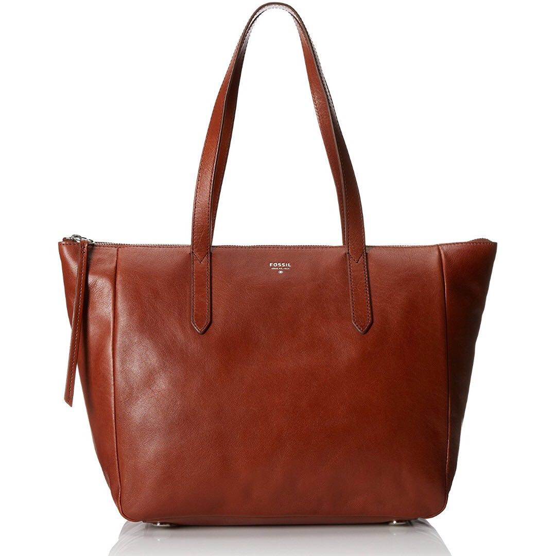 Fossil Sydney Brown Leather Totes, Women's Fashion, Bags & Wallets ...