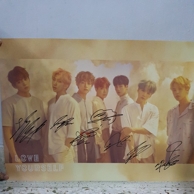 Authentic BTS signed poster, Hobbies & Toys, Memorabilia & Collectibles ...