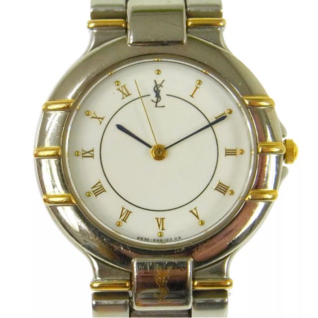 Vintage YSL yves saint laurent ladies quartz silver gold watch, Mobile ...