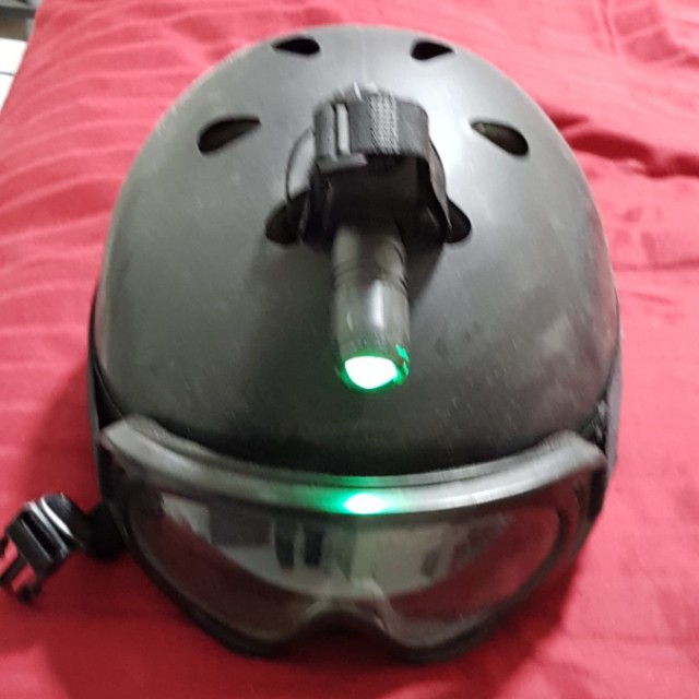 Customized tactical helmet with torchlight green, Everything Else on ...