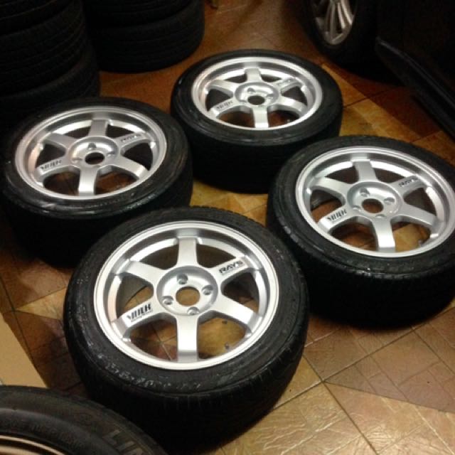 Te37 silver 16 pcd100, Auto Accessories on Carousell